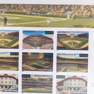 Baseball's Legendary Playing Fields Unused Postage Stamp Sheet, 2000 ...