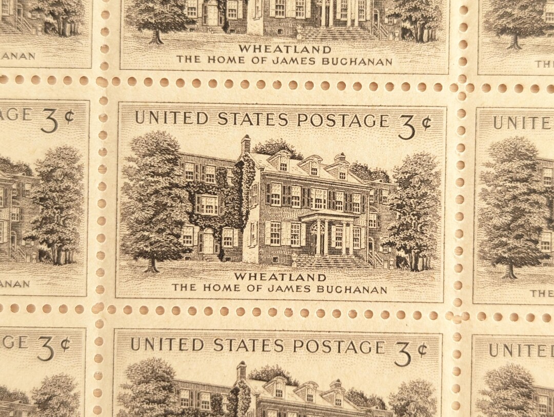 Sheet of 50 Wheatland the Home of James Buchanan Stamps, 3 Cent 1956 ...