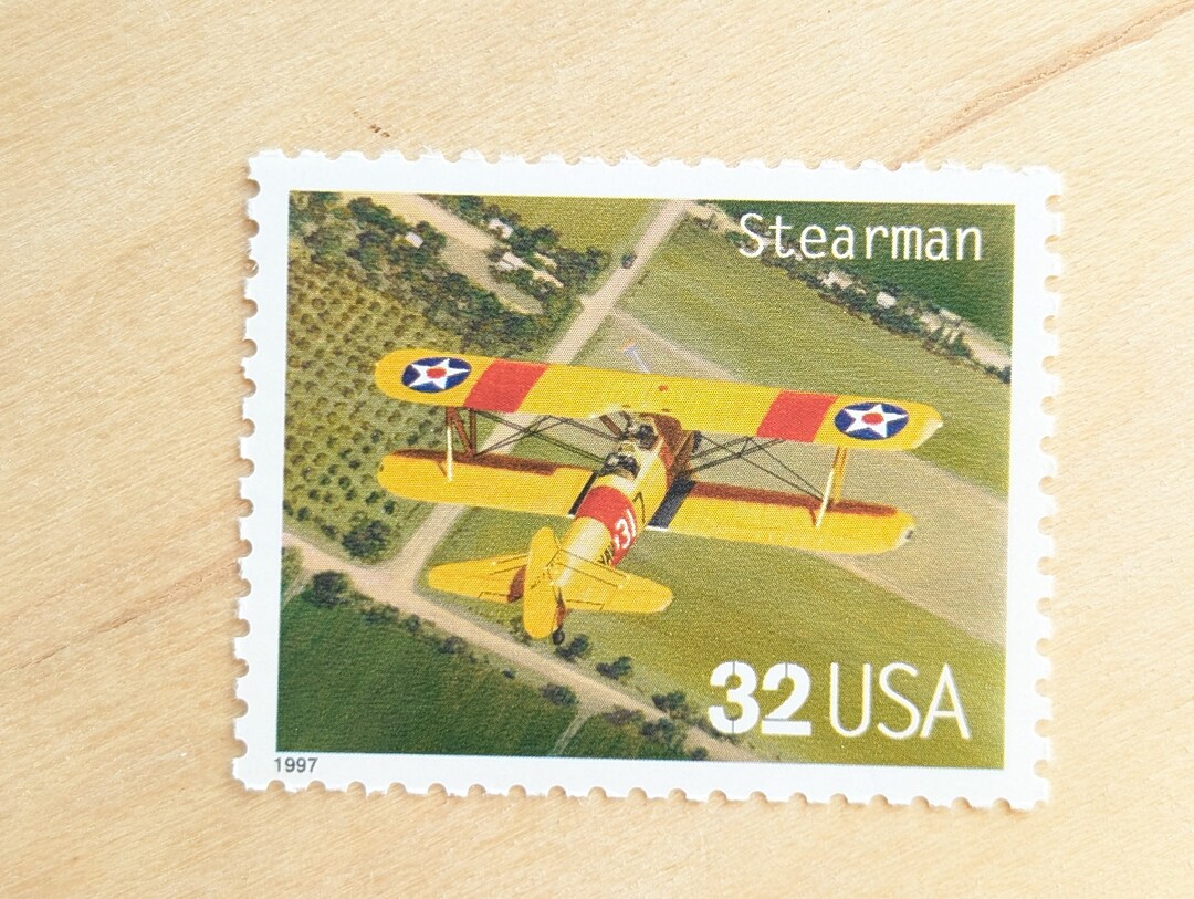 5 Stearman Classic American Aircraft Stamps, Unused US Postage Stamps ...