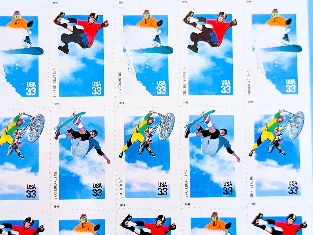 Sheet of 20 Xtreme Sports Postage Stamps, 33 Cent Stamps, 1998 - Etsy