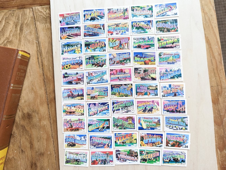 Choose Your State Greetings From. . . Vintage Style Postcard - Etsy