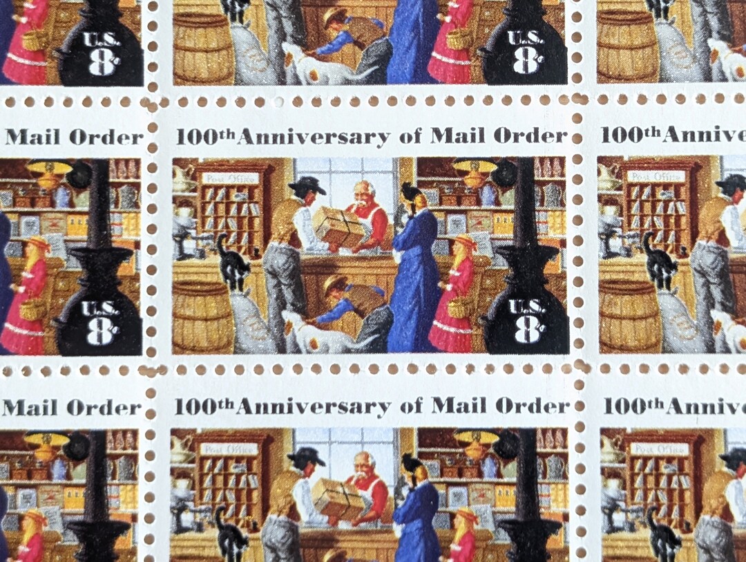Sheet of 50 100th Anniversary of Mail Order Stamps, 8 Cent 1972 Unused ...