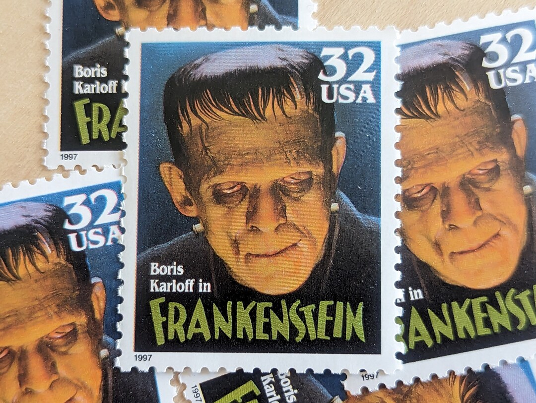 5 Frankenstein Stamps, 32 Cent, Unused Postage Stamps, Classic Movie ...