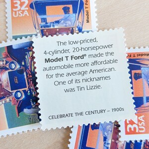 5 Model T Ford Stamps, 32 Cent, 1998, 1900s Celebrate the Century ...