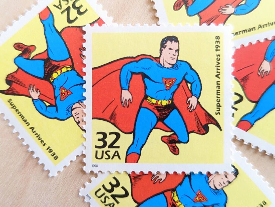 5 Superman Stamps, 32 Cent, 1998, 1930s Celebrate the Century, Unused ...
