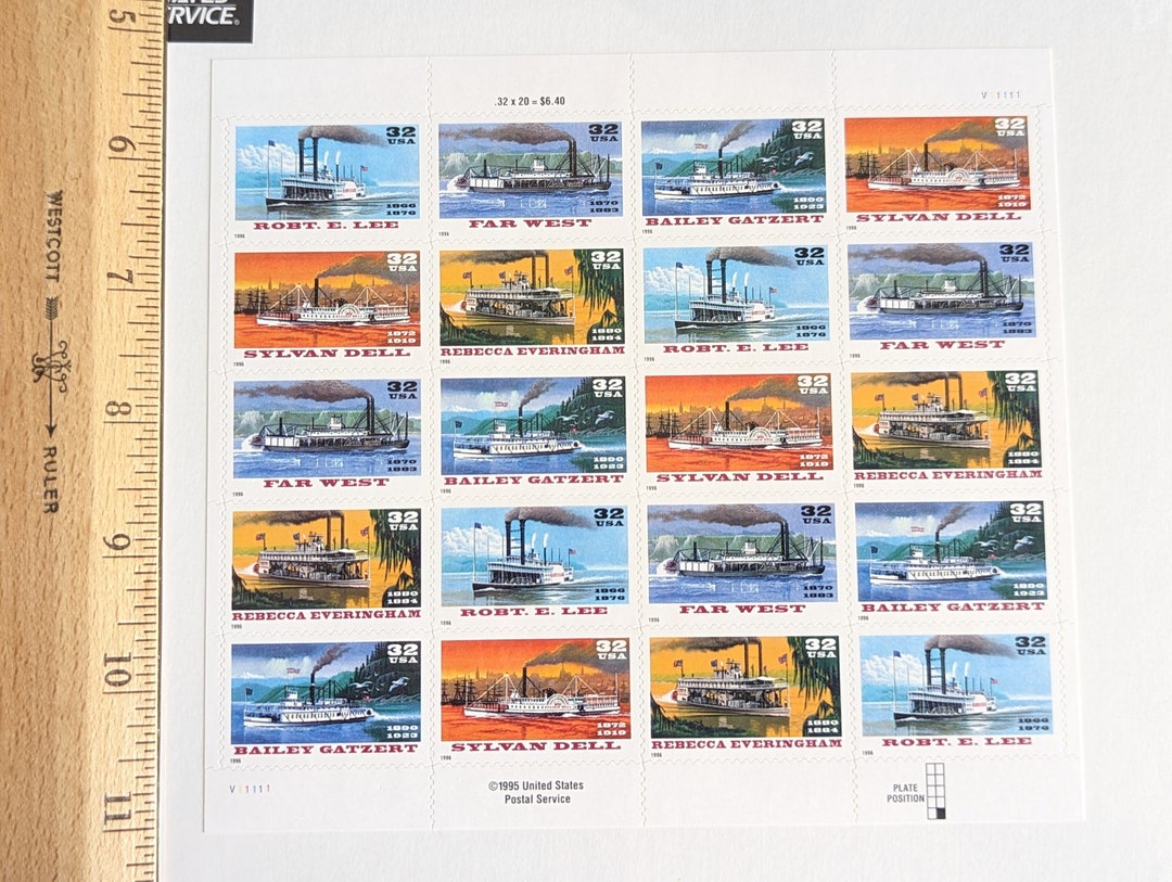 River Boats Stamp Sheet of 20, 1995 Unused 32 Cent US Postage Stamps - Etsy
