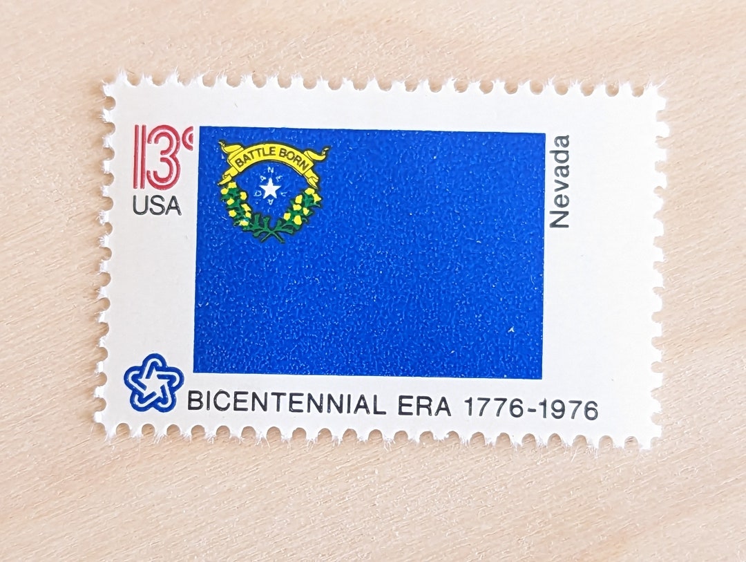 10 Nevada State Flag Stamps, 13 Cent, 1976, State Flag, Unused Postage ...