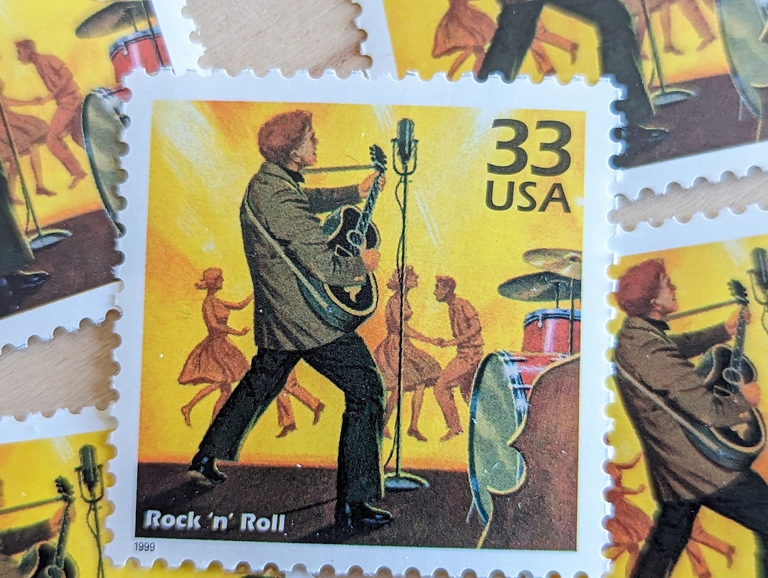 5 Rock 'N' Roll Stamps, 33 Cent, 1998, 1950s Celebrate the Century ...