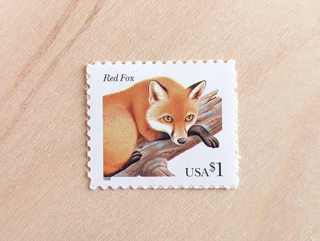 Red Fox 1.00 Unused Postage Stamp, 1998 - Etsy