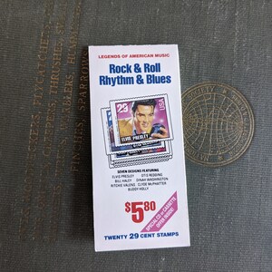 Booklet of 20 Rock and Roll Rhythm and Blues Stamps, Vintage Unused ...