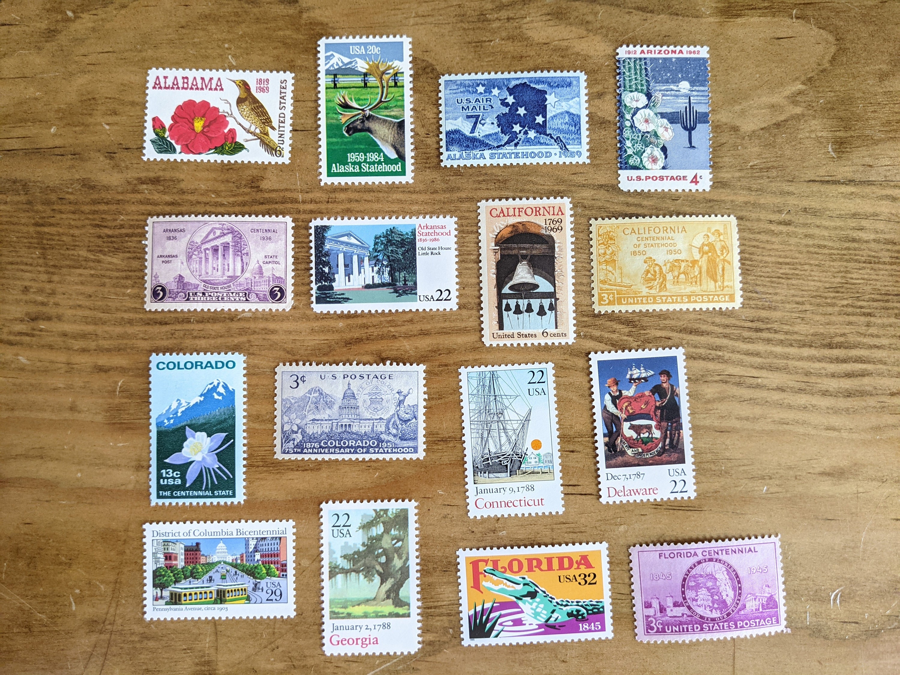 Choose Your State One Stamp or Full 50 State Set & Washington - Etsy