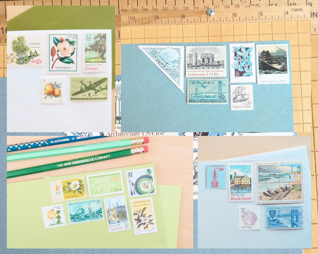 Custom Curated Postage Sets for 5 Envelopes or a Single Flat Lay ...