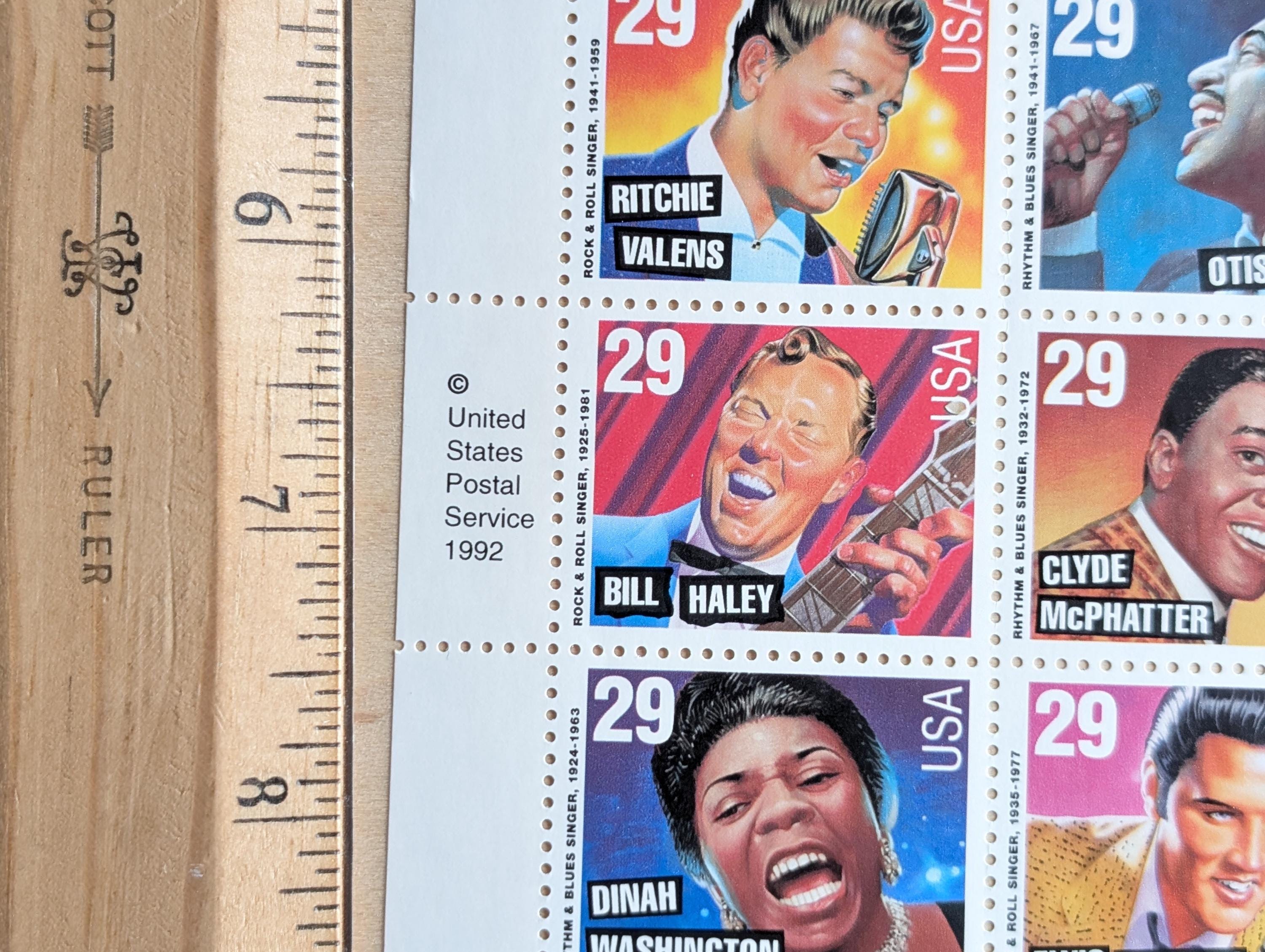 Sheet of 35 Rock and Roll/rhythm and Blues Stamps, 1993, Legends of ...