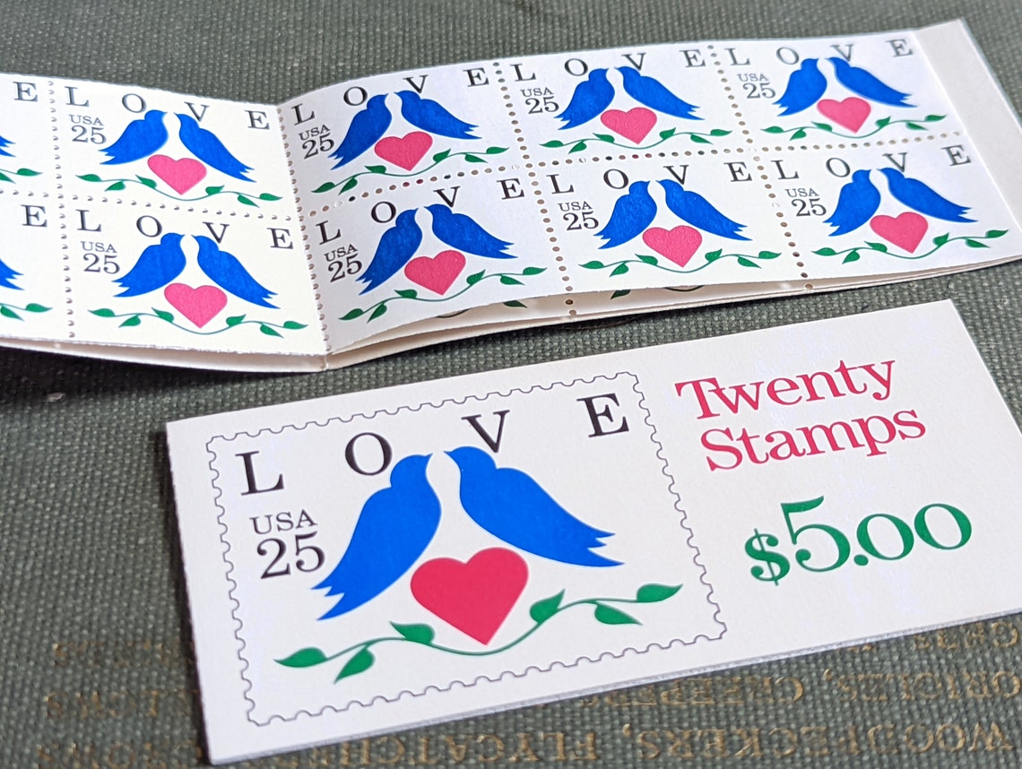 Love 1995 Booklet of 20 US Postage Stamps 25 Cents Unused US | Etsy