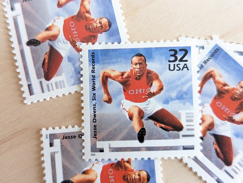 5 Jesse Owens Stamps, 32 Cent, 1998, 1930s Celebrate the Century ...