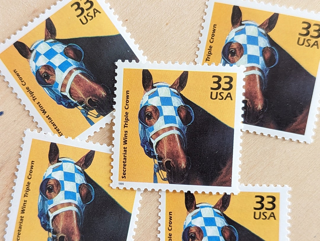 5 Secretariat Stamps, 33 Cent, 1998, 1970s Celebrate the Century ...