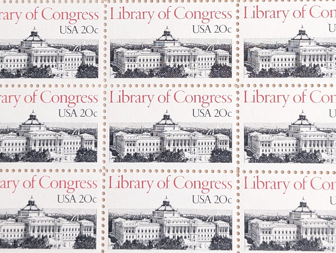 Sheet of 50 Library of Congress Unused Postage Stamp Sheet, 1982, 33 ...