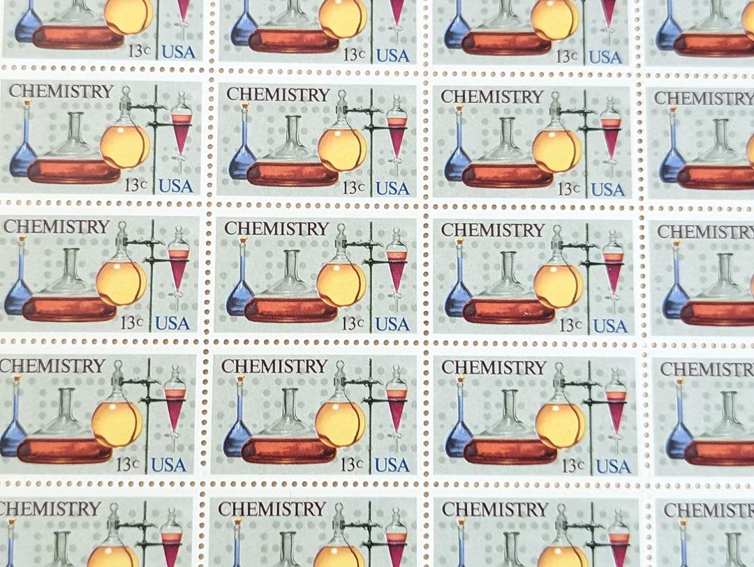 Sheet of 50 Chemistry Postage Stamps, 13 Cent 1976 Unused Postage ...