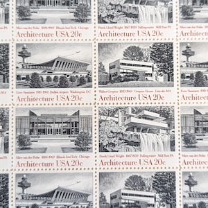 Sheet of 40 Architecture Stamps, 1982, US Postage Stamps, 20 Cents ...