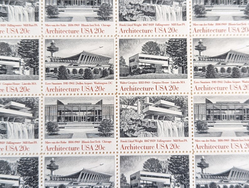 Sheet of 40 Architecture Stamps 1982 US Postage Stamps 20 - Etsy