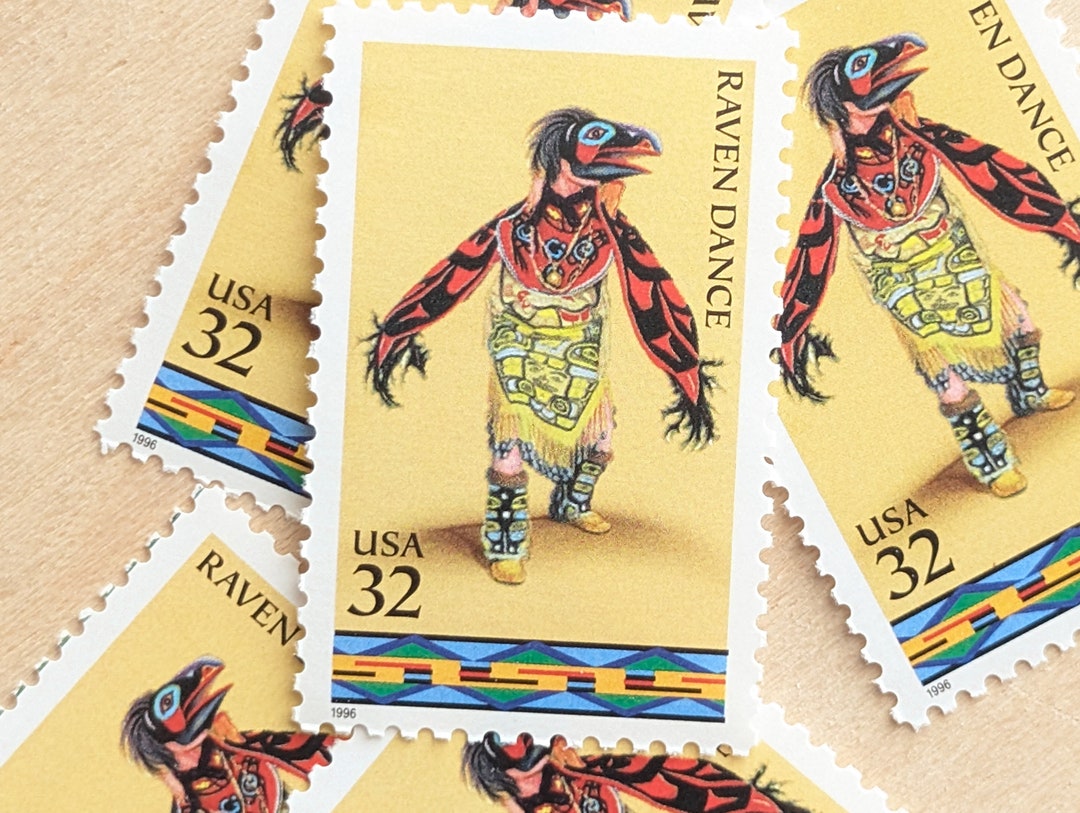 5 Raven Dance Stamps, American Indian Dances Stamp, 1995 Unused 32 Cent ...