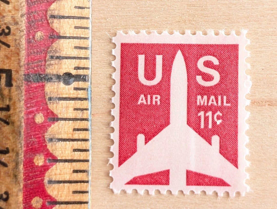 10 US Airmail Postage Stamps, 11 Cent Stamps, 1971 Unused US Postage ...