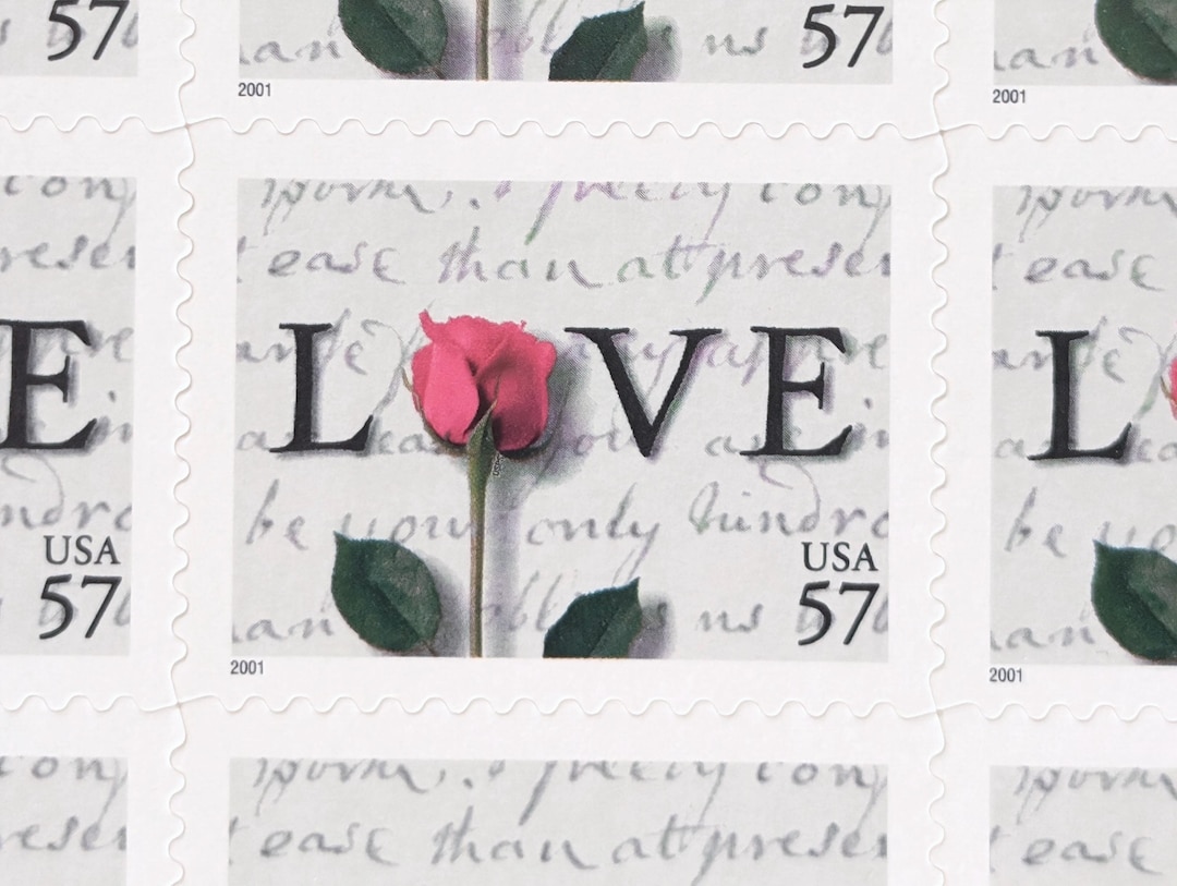 Sheet of 20 Love Postage Stamps, 57 Cent Stamps, 2000, Love Note and ...