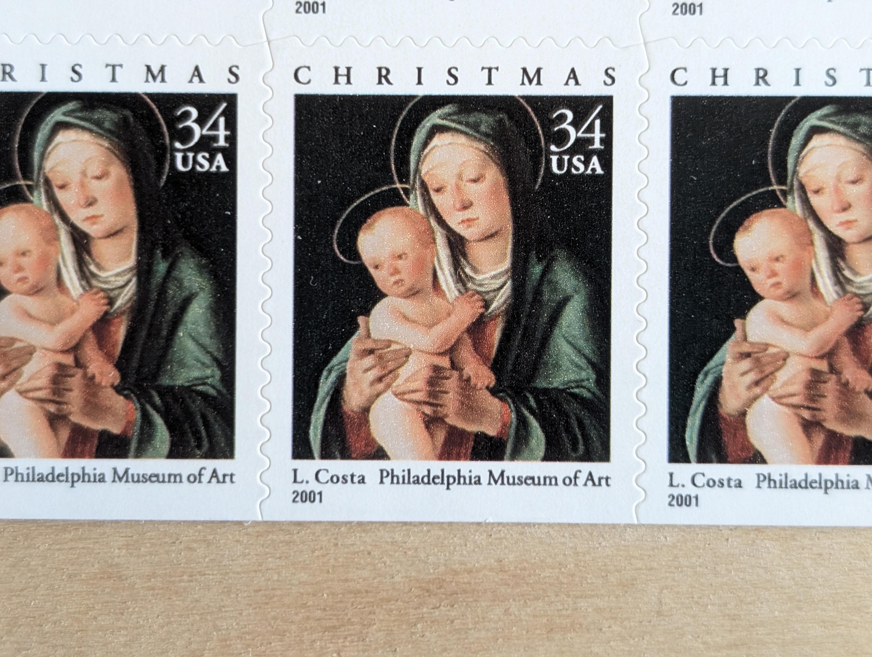 Sheet of 20 Madonna and Child Stamps, 2001, L. Costa, Philadelphia ...