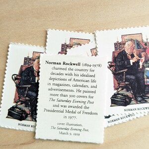 5 Norman Rockwell Stamps, the Saturday Evening Post, 34 Cent, American ...