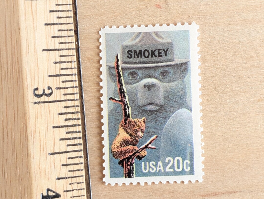 10 Smokey Bear Stamps, 20 Cent 1984 Unused Postage Stamps, Fire ...