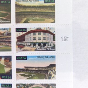 Baseball's Legendary Playing Fields Unused Postage Stamp Sheet, 2000 ...