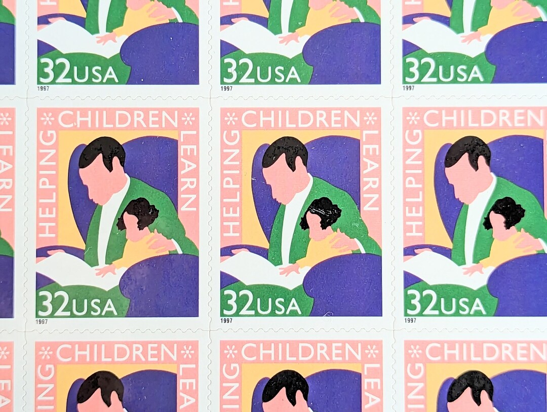 Sheet of 20 Helping Children Learn Stamps, Vintage Unused 32 Cent USPS ...