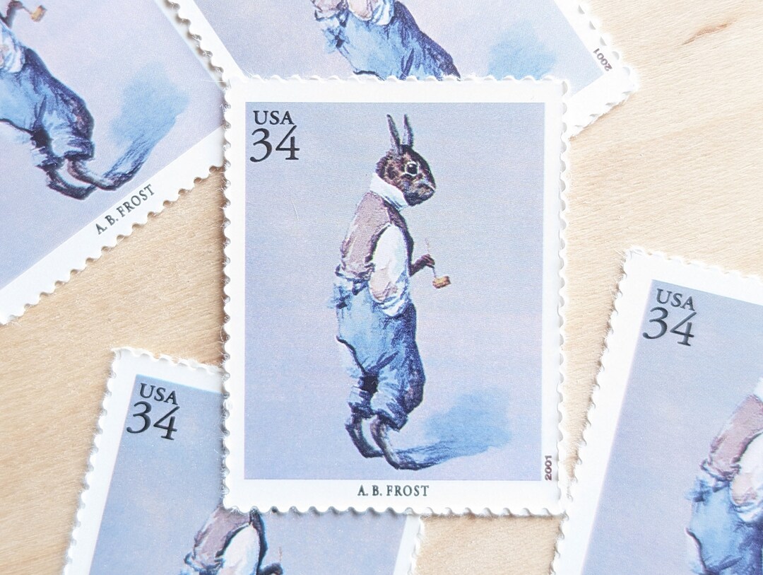 5 Arthur Burdett Frost Stamps, Br'er Rabbit, 34 Cent, American ...