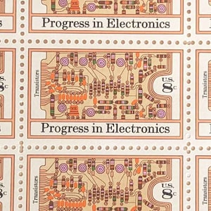 Sheet of 50 Progress in Electronics Stamps, 1973 Unused Postage Stamps ...