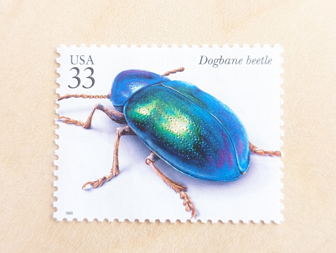 5 Dogbane Beetle Stamps, 33 Cent, 1999, Unused Postage Stamps, Insects ...