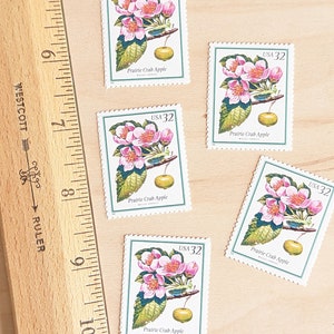 5 Prairie Crab Apple Stamps, 32 Cent, Flowering Tree Stamps, 1998 ...