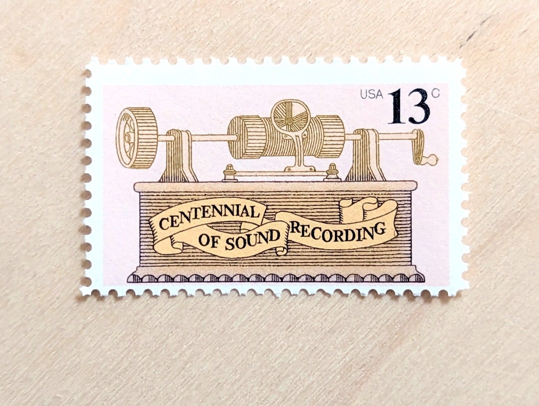 Set of 10 Centennial of Sound Recording Stamp, 13 Cent 1977 Unused ...