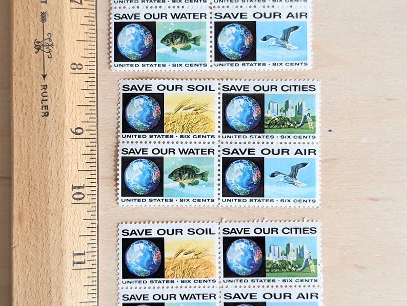 12 Anti-pollution Stamps, 1970 Unused Postage Stamps, 6 Cent Stamps ...