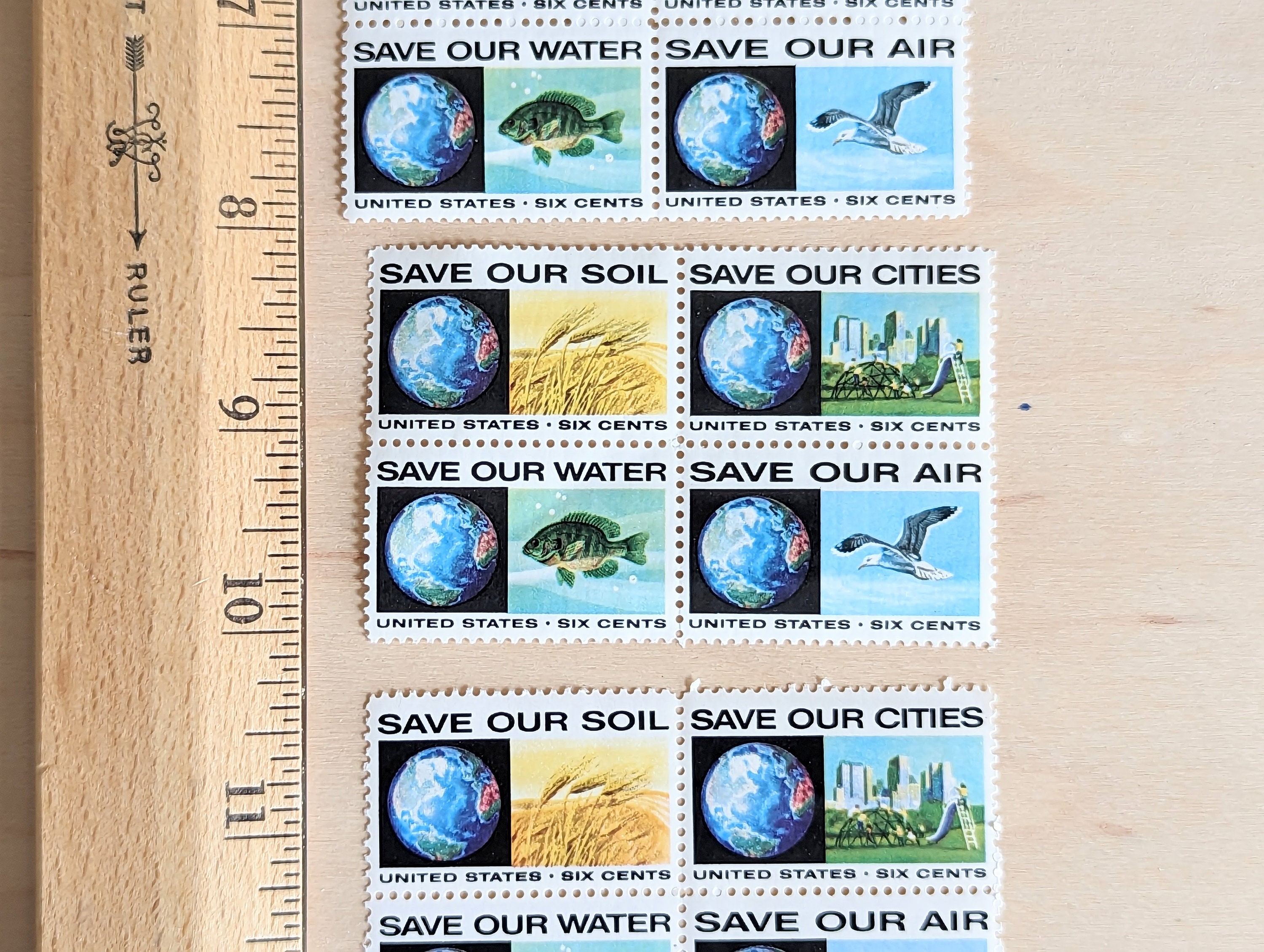 12 Anti-pollution Stamps, 1970 Unused Postage Stamps, 6 Cent Stamps ...