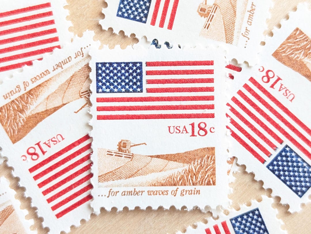 10 for Amber Waves of Grain United States Flag Stamps, 1981 Unused ...