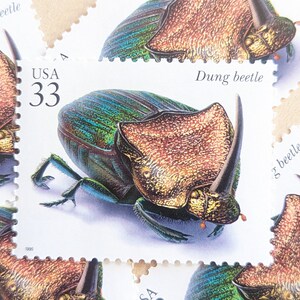 5 Dung Beetle Stamps, 33 Cent, 1999, Unused Postage Stamps, Insects and ...
