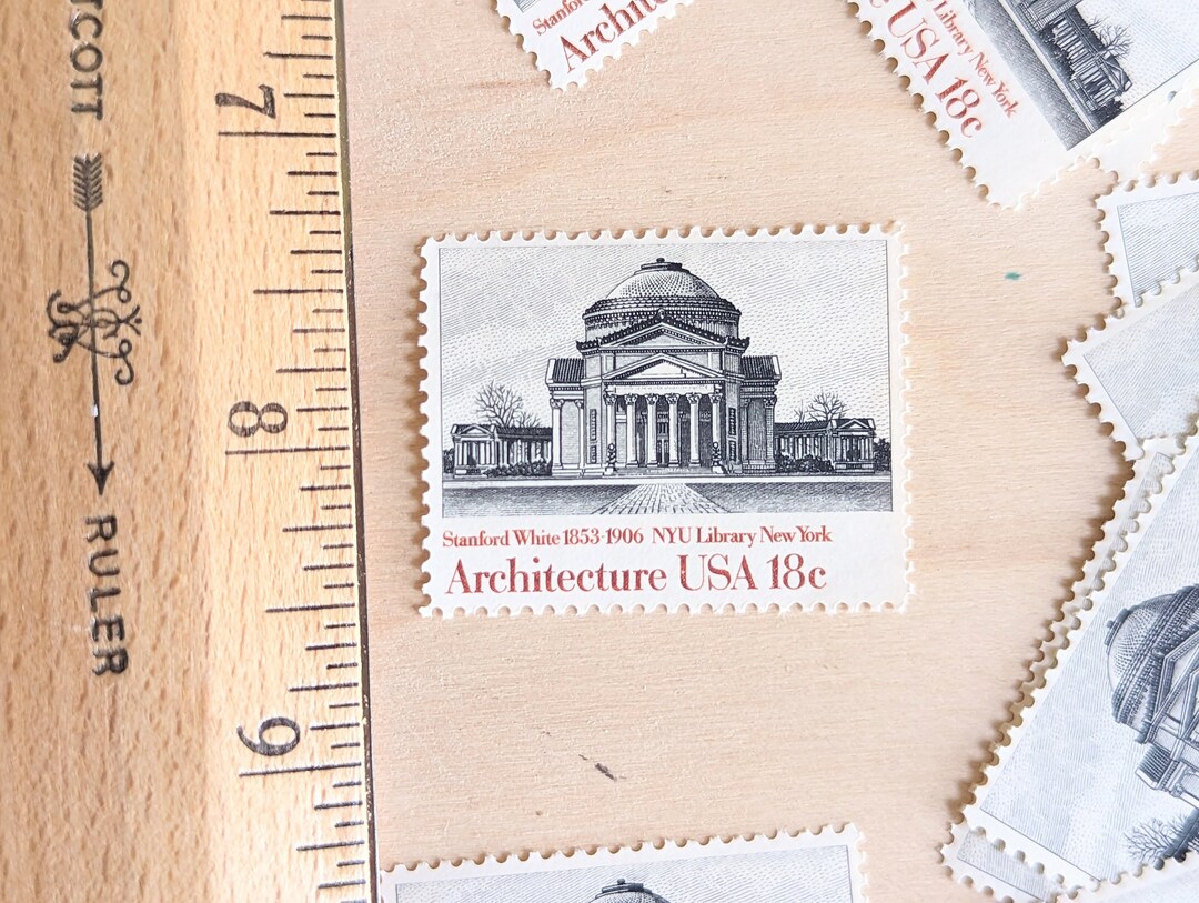 10 NYU Library New York Architecture Stamps, 1979 Unused Postage Stamps ...