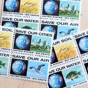 12 Anti-pollution Stamps, 1970 Unused Postage Stamps, 6 Cent Stamps ...
