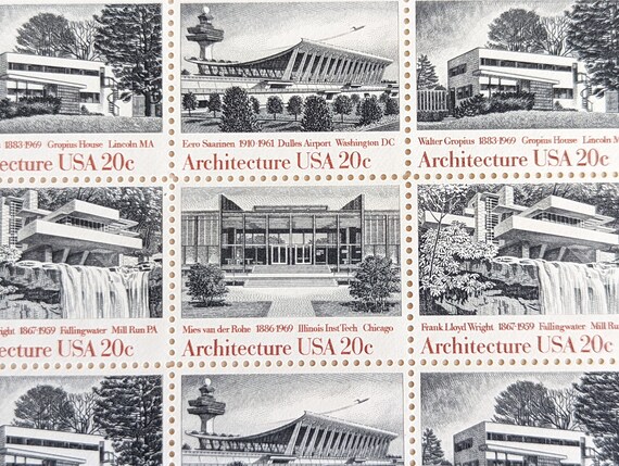 Sheet of 40 Architecture Stamps 1982 US Postage Stamps 20 - Etsy
