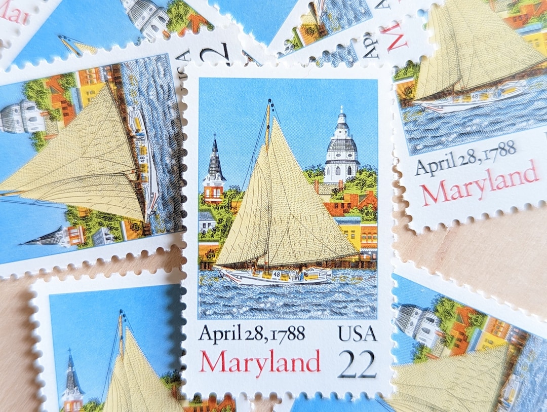 10 Maryland State Stamps, 1987 Unused Postage Stamps, 22 Cent Stamps - Etsy