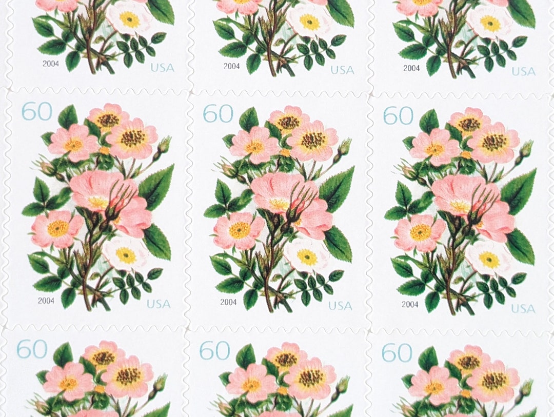 Sheet of 20 Garden Botanical Postage Stamps, 60 Cent Stamps, 2003, Pink ...