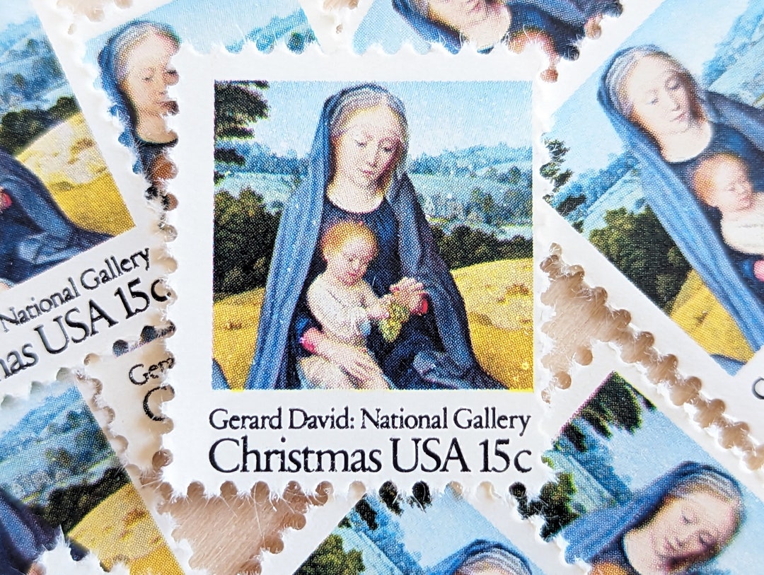10 Christmas Gerard David Madonna and Child Stamps, 1979 Unused Postage ...