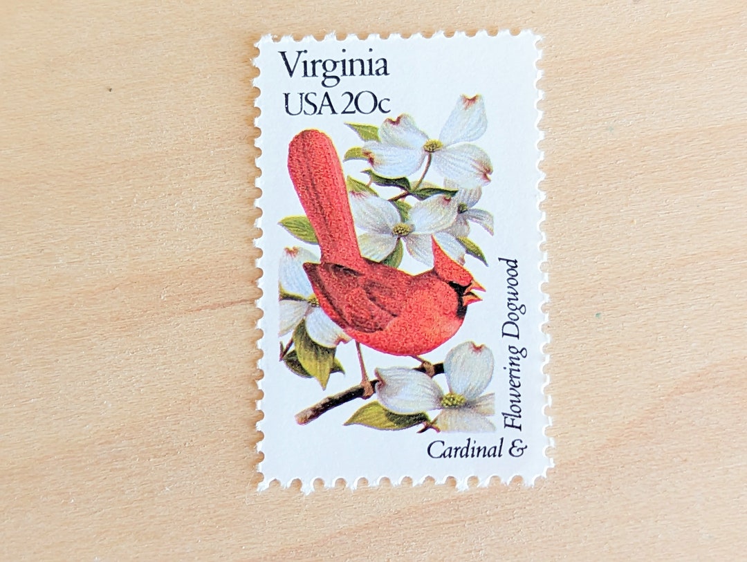 5 Virginia State Stamp, 20 Cent, 1982, State Bird and Flower, Unused ...