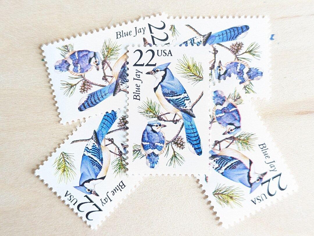 5 Blue Jay Stamp, 22 Cent, 1987, American Wildlife, Unused Postage ...