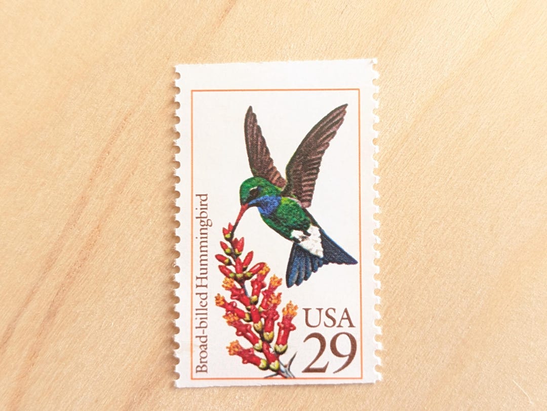 5 Broad-billed Hummingbird Stamp, Vintage Unused USPS 29 Cent Postage ...